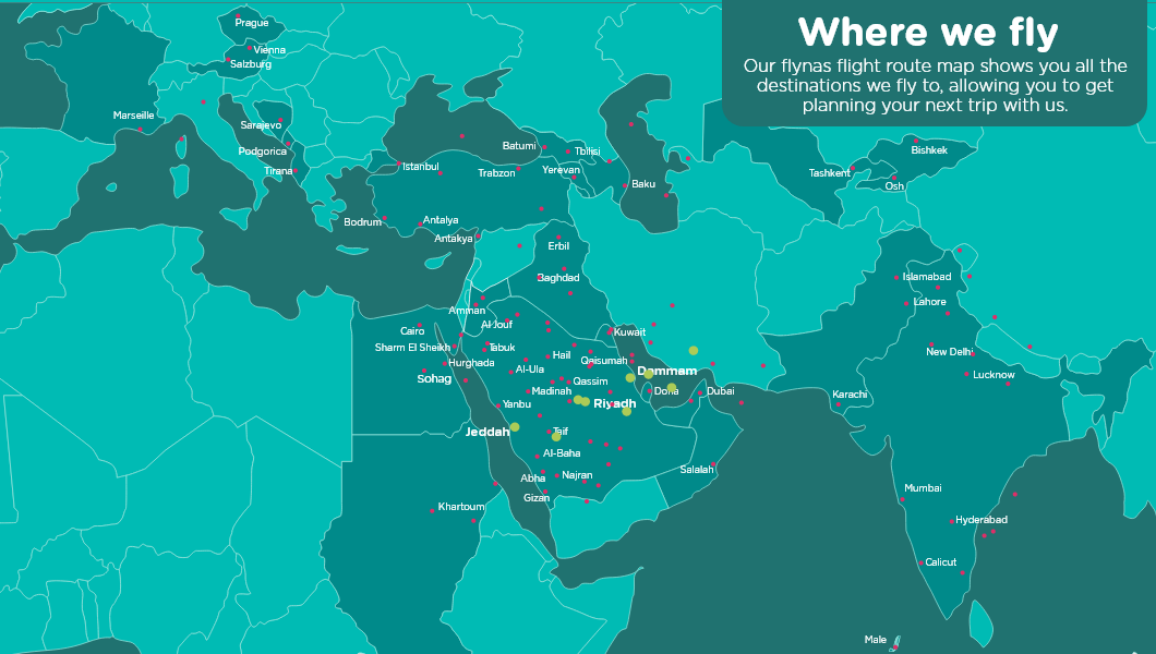 Low fare flights across the MENA, Europe and Asia | flynas